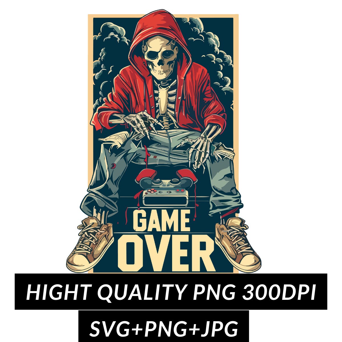 Game Over Sublimation Png,sublimation Design, Urban Graphics, Digital ...