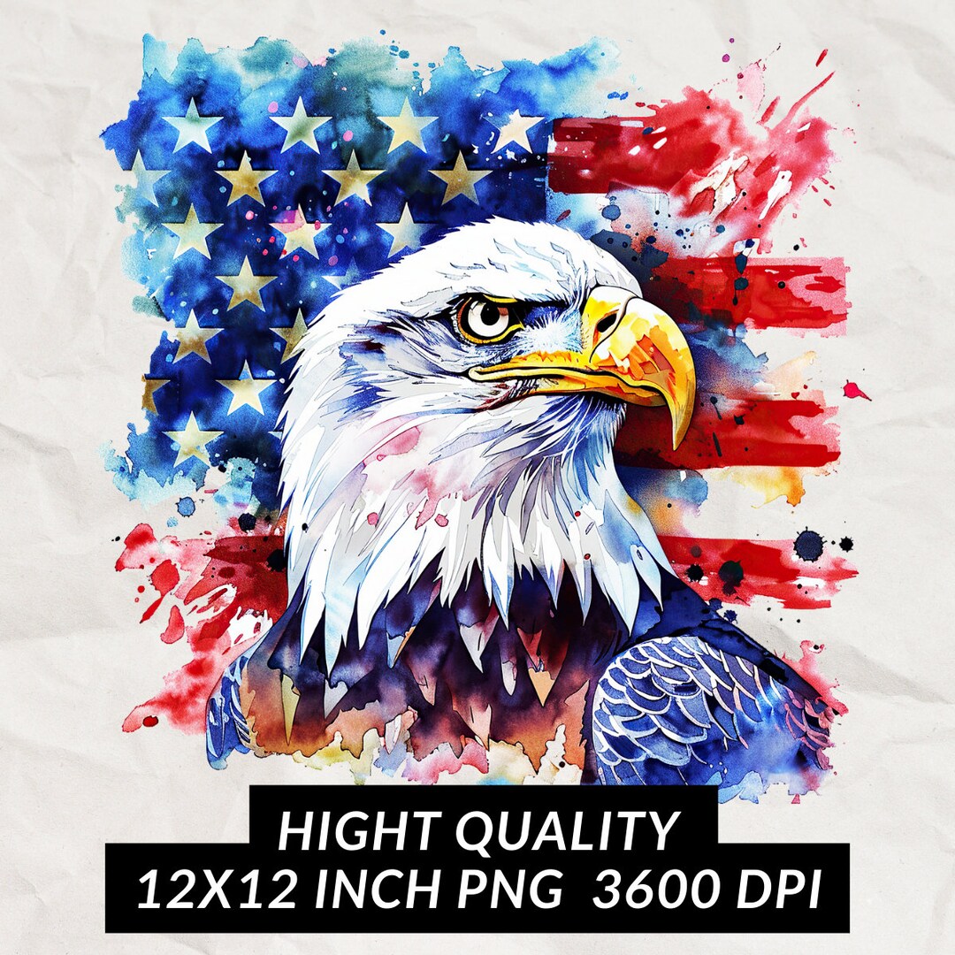 USA Patriotic Eagle Flag PNG, Printable Sublimation, 4th of July ...