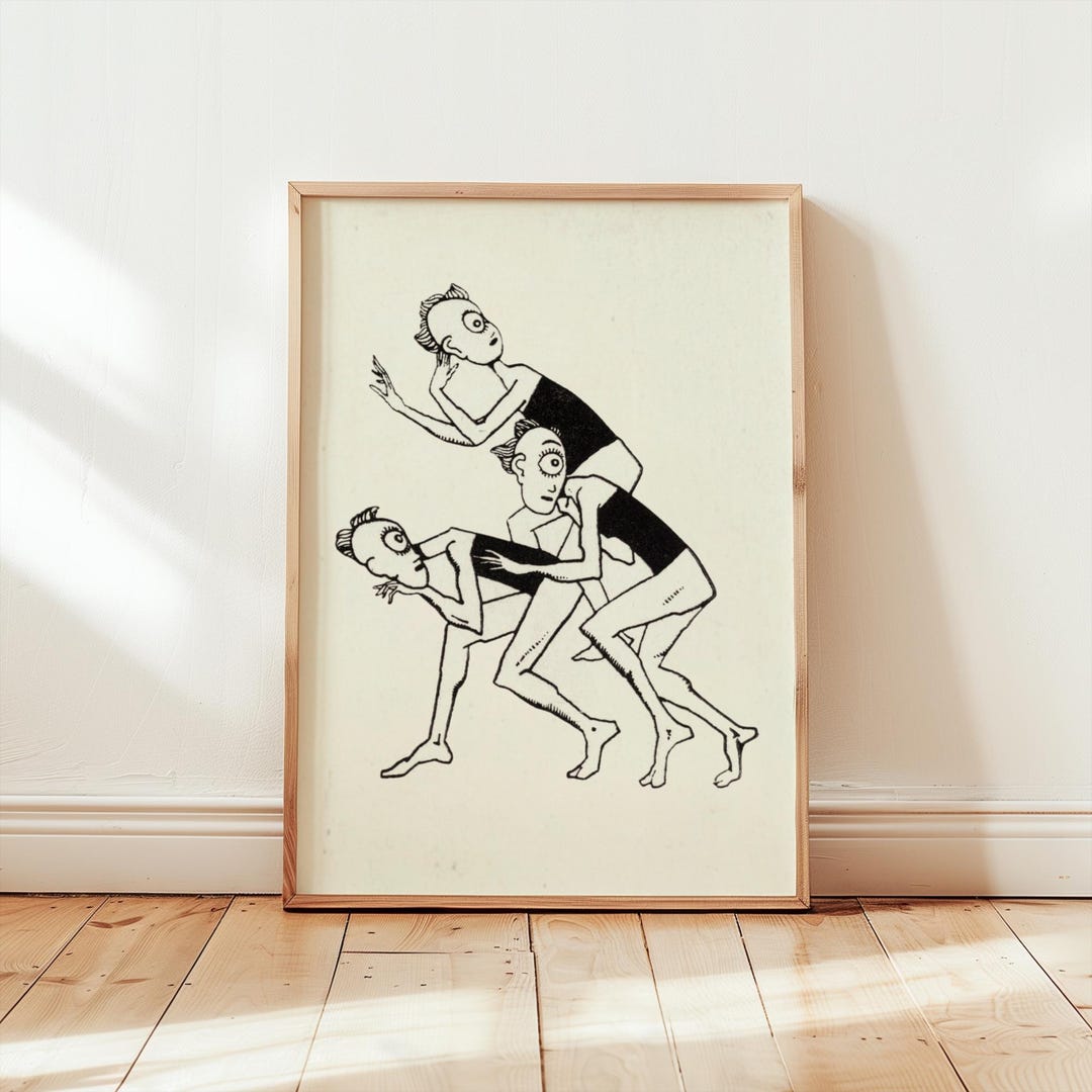 Minimalist Cyclops Line Art Print Surreal Monochrome Wall Decor Unique ...