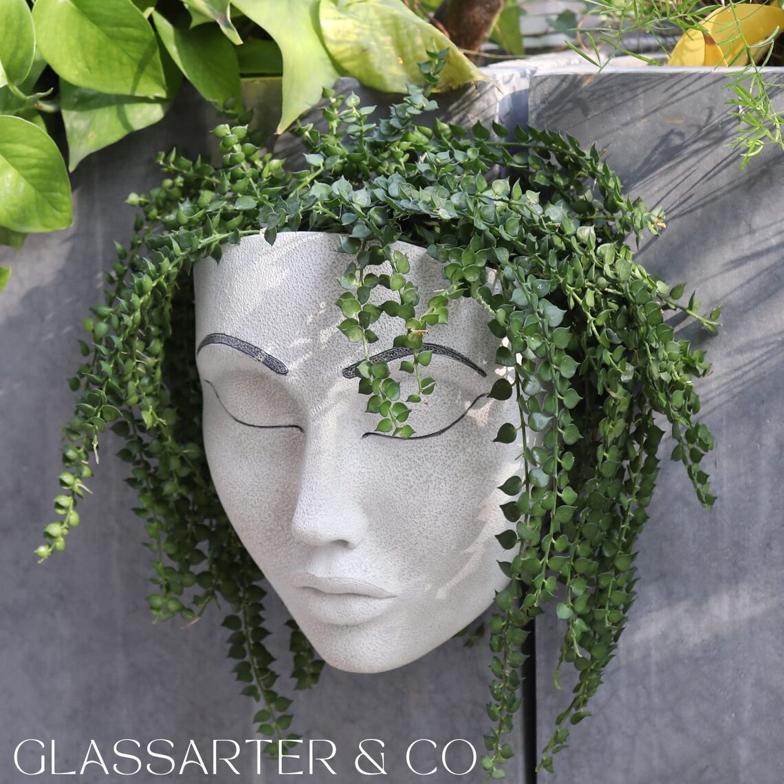 Face Head Pot Plant Potceramic Face Vase Hanging Planter Home - Etsy