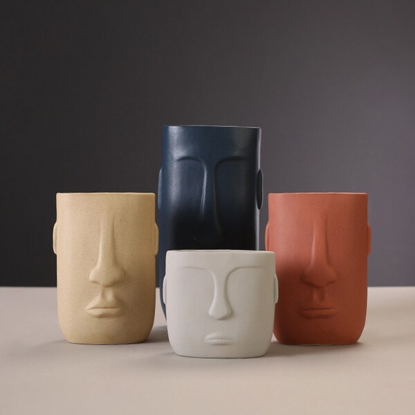 Abstract Face Vase - Etsy