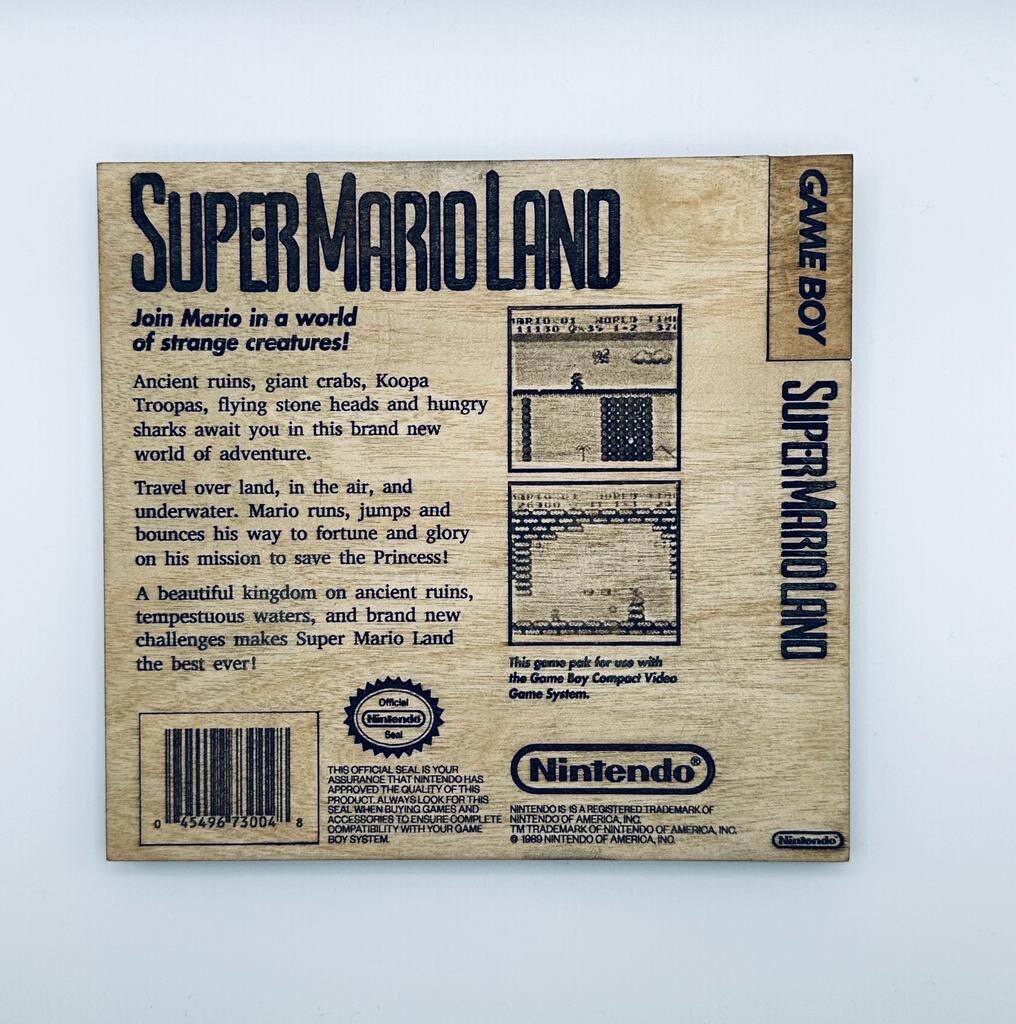 Wooden Gameboy Cartridge Super Mario Land Handmade - Etsy