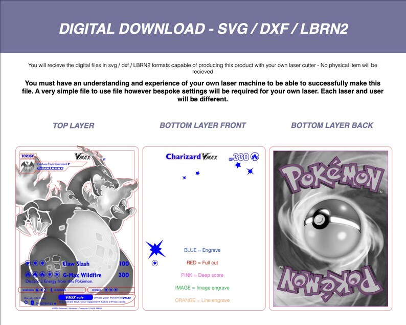 Charizard Vmax Wooden Pokémon Card | Handmade, Custom 3D Card | TCG | Display - SV107/SV122 - Etsy