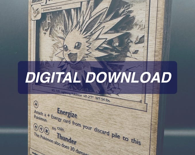 Jolteon 3d Wooden Pokemon Card - SWSH094 - * Digital / Laser Ready ...