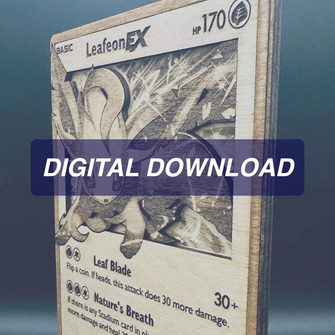 Leafeon 3d Wooden Pokemon Card - 10|83 Alt Art - * Digital / Laser ...