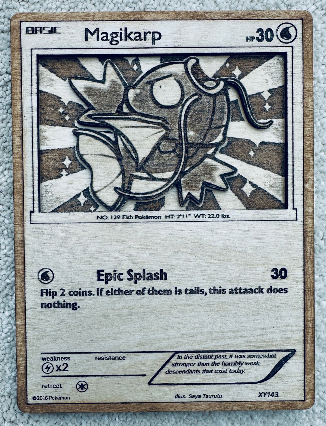 Wooden Pokémon Card Handmade Custom 3D Card TCG - Etsy