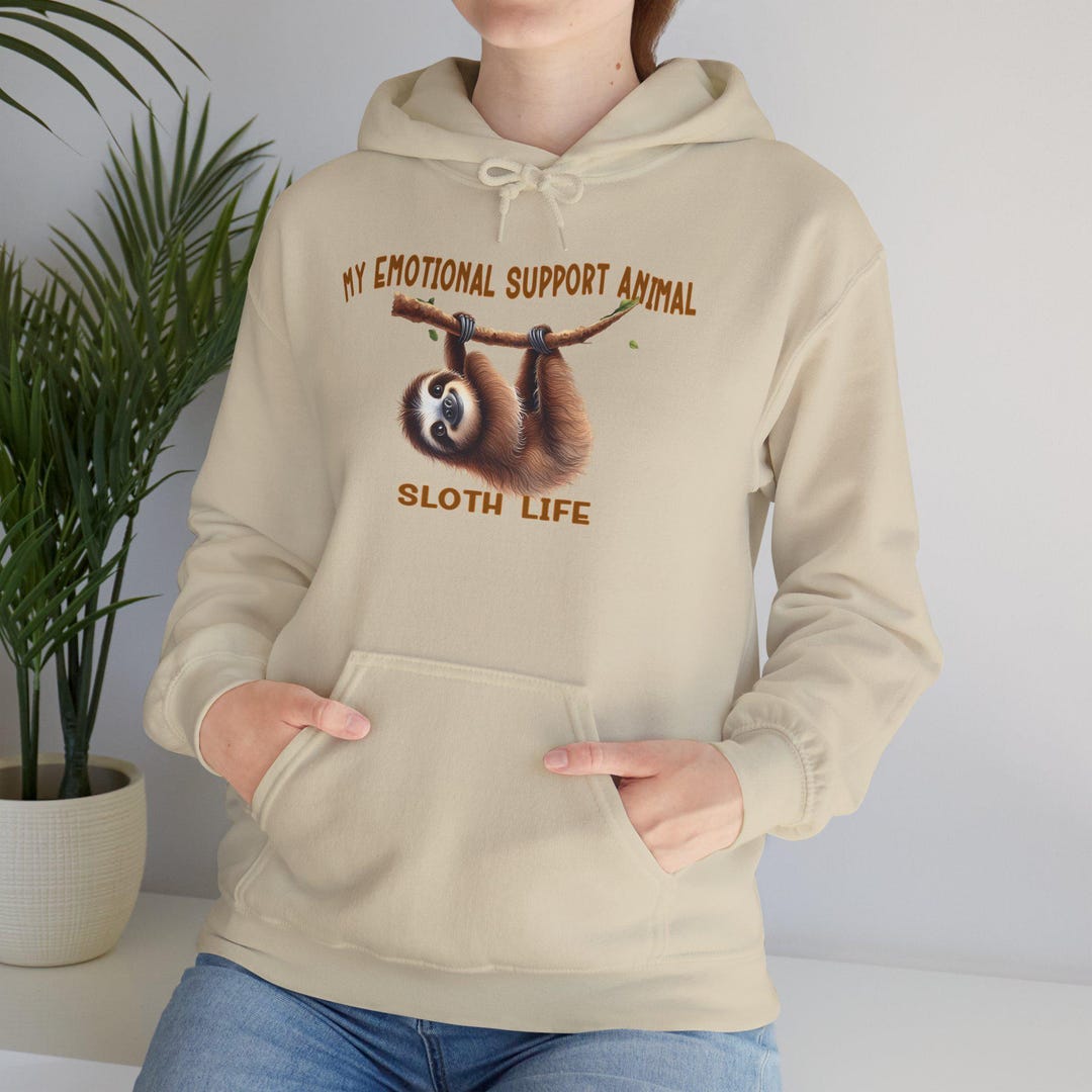 Sloth Life Hoodie, Emotional Support Animal Sweatshirt, Cute Sloth ...