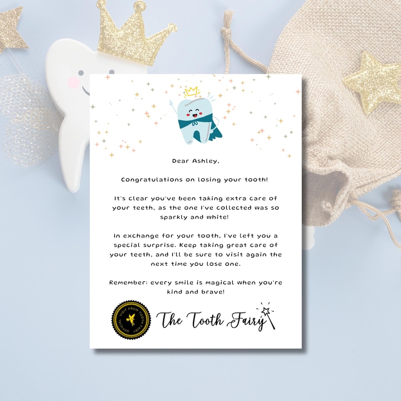 Tooth Fairy Letter, Editable From Tooth Fairy Note Canva Template ...
