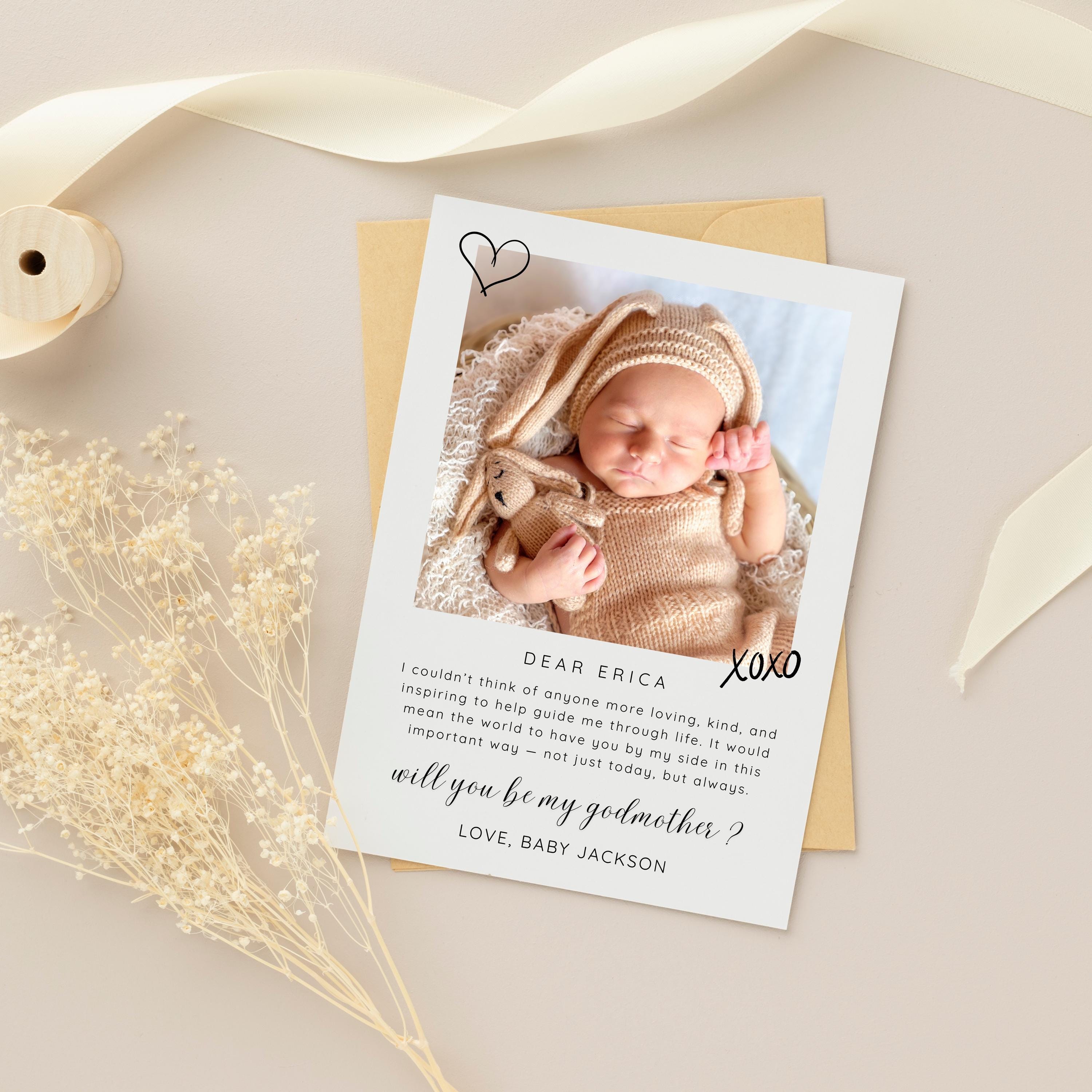 Printable Godparent Proposal Canva Template | Editable Proposal Card ...