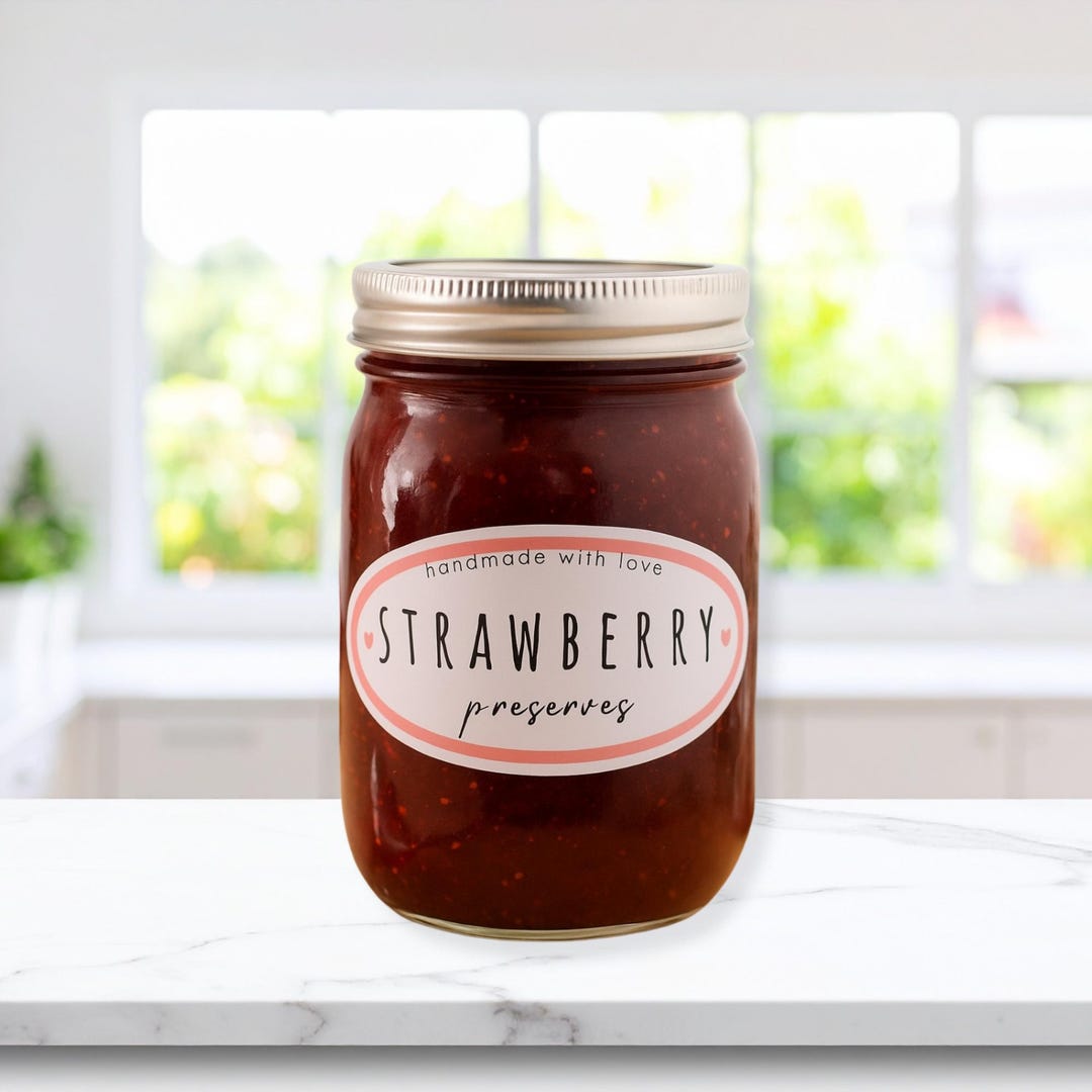 Editable Cottage Food Jam Labels Canva Templates Handmade With Love 3 ...