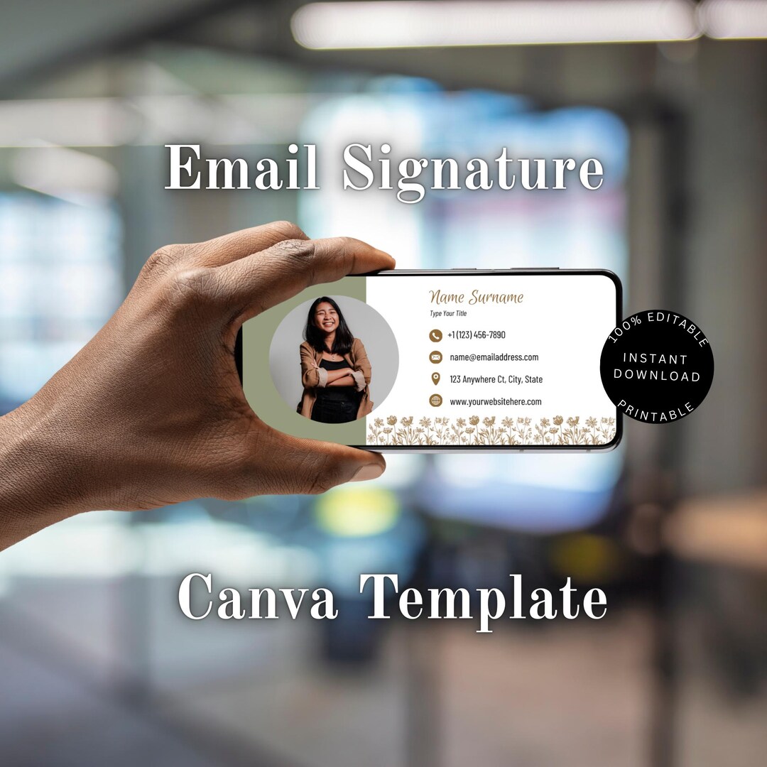 Email Signature Template Gmail Signature Canva Editable Email Signature ...