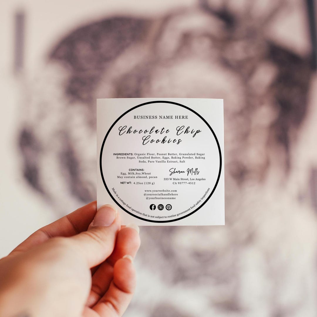 Editable Cottage Food Labels | Canva Templates (2x2 & 3x3) - Etsy UK