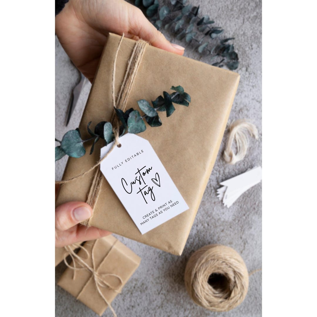 Editable Mini Custom Business Hang Tags Canva Template Calligraphy ...