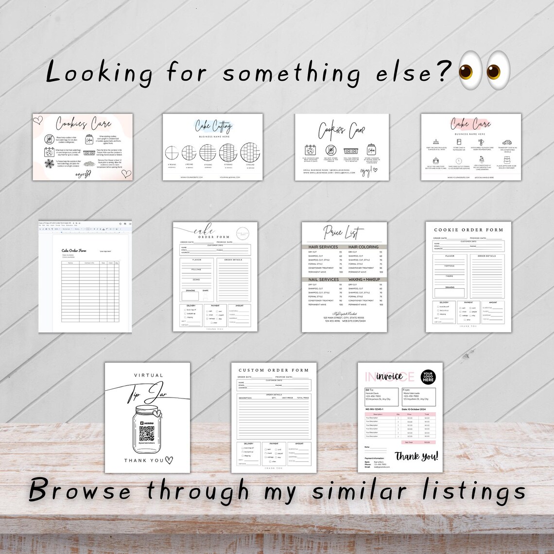 Printable Small Business Order Forms Template, Editable Invoice ...