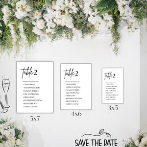 Wedding Table Numbers Seating Chart Sign Canva Template | Editable ...