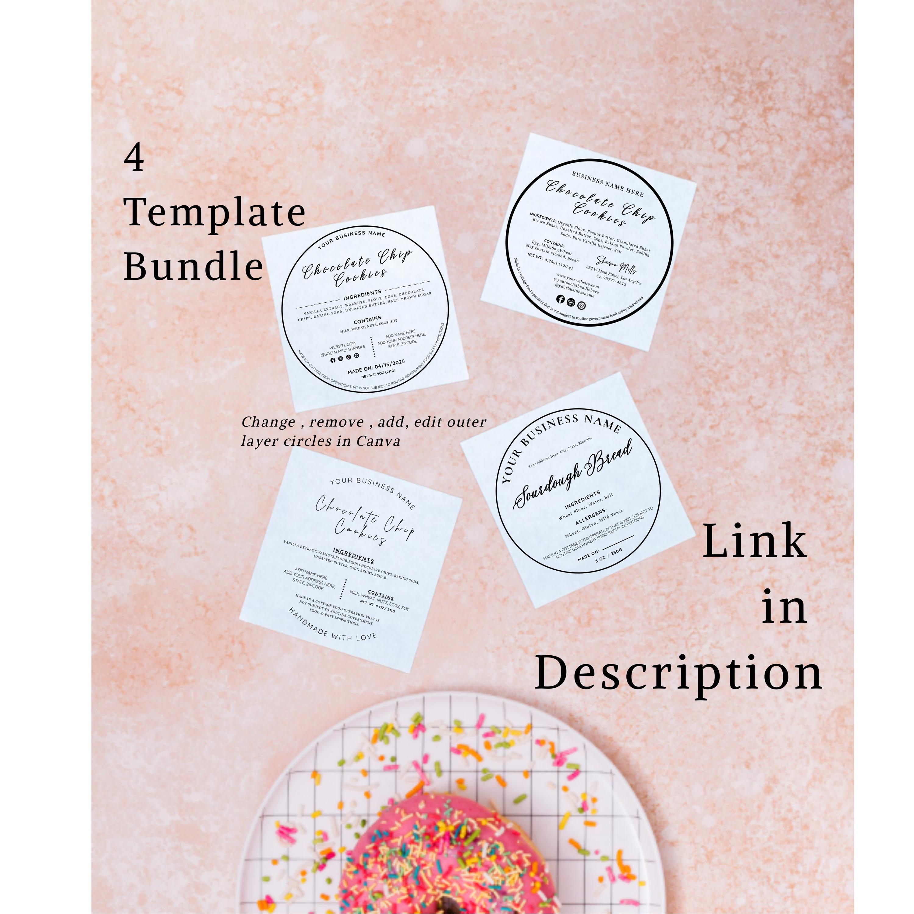 Editable Cottage Law Food Label Canva Templates Custom Sticker for ...