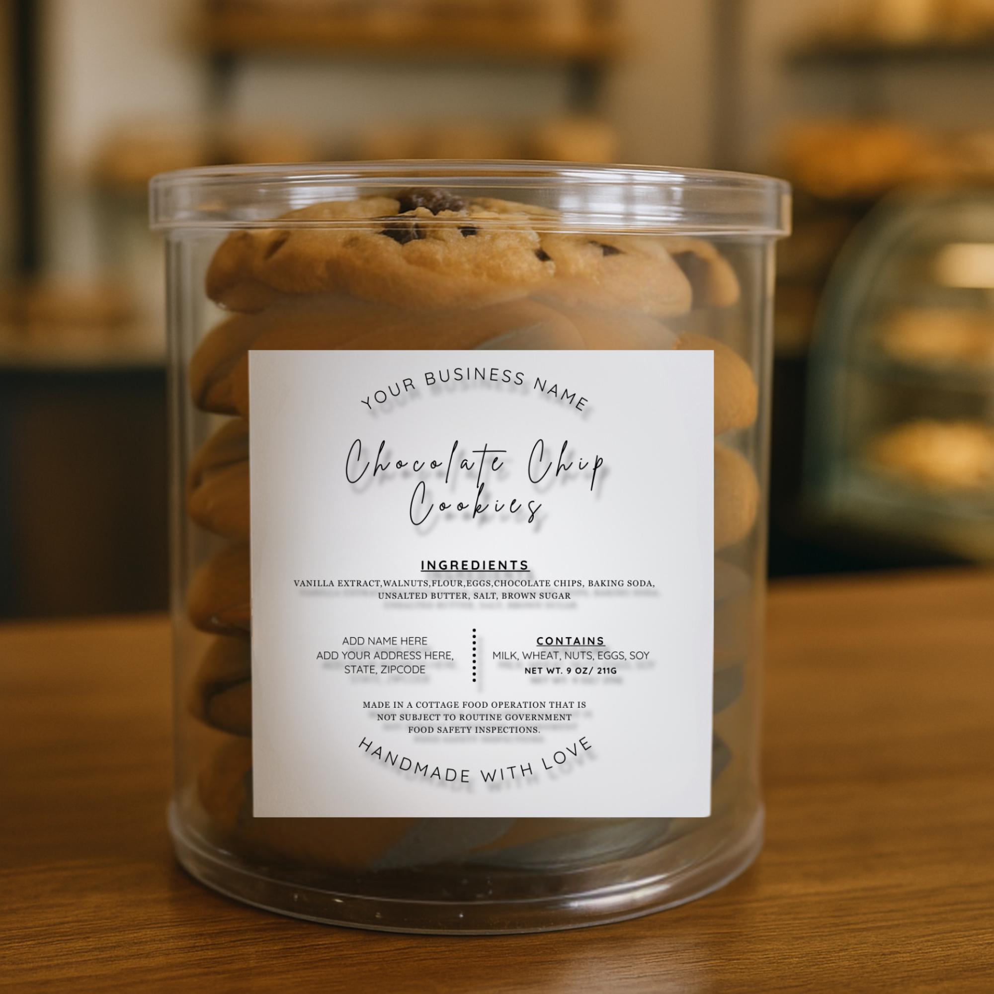 Editable Cottage Food Labels, Custom Sticker for Small Business Labels ...