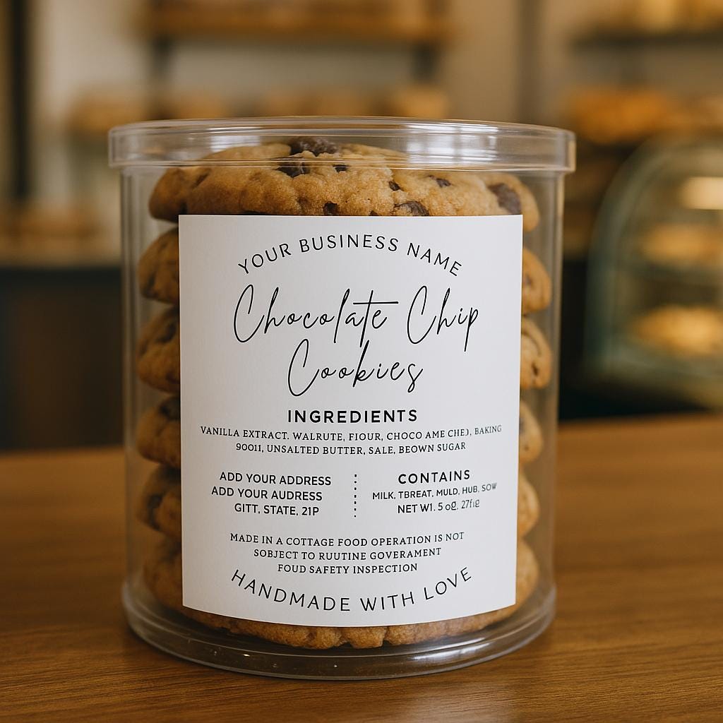 Editable Cottage Law Food Label Canva Template-handmade With Love ...