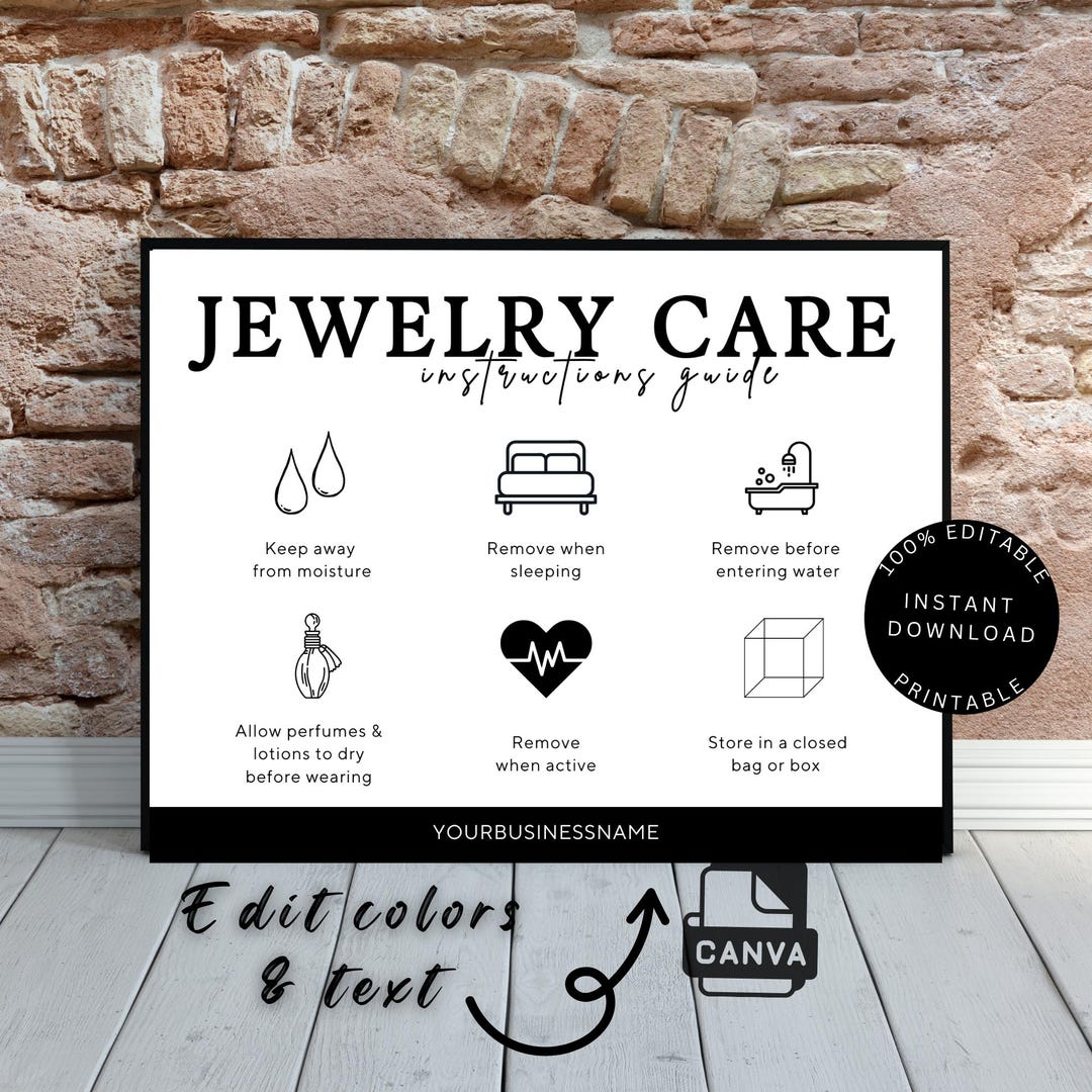 Care Instructions Printable Care Card Care Card Design Custom Care Card ...