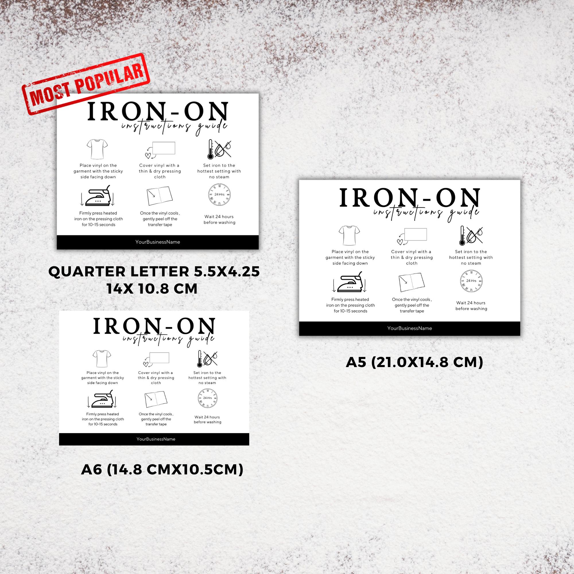 Iron on Heat Transfer Vinyl Canva Template | Printable Shirt Vinyl Care ...