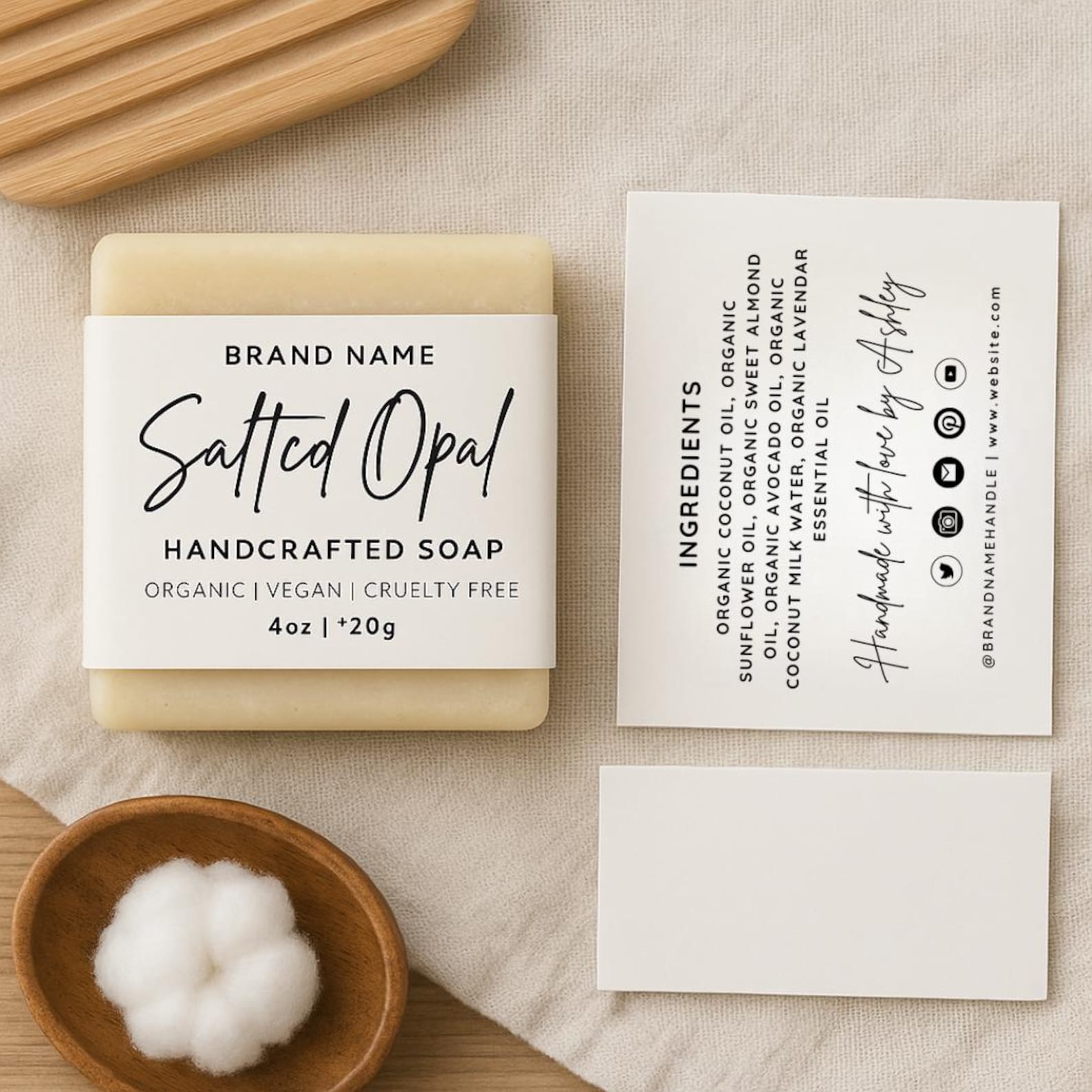 Soap Label Template | Printable Soap Belly Band Wrap | Handmade Soap ...