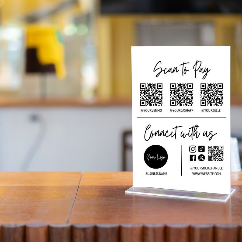 QR Code Sign Template, Scan to Pay Sign, Payment Sign, Social Media ...