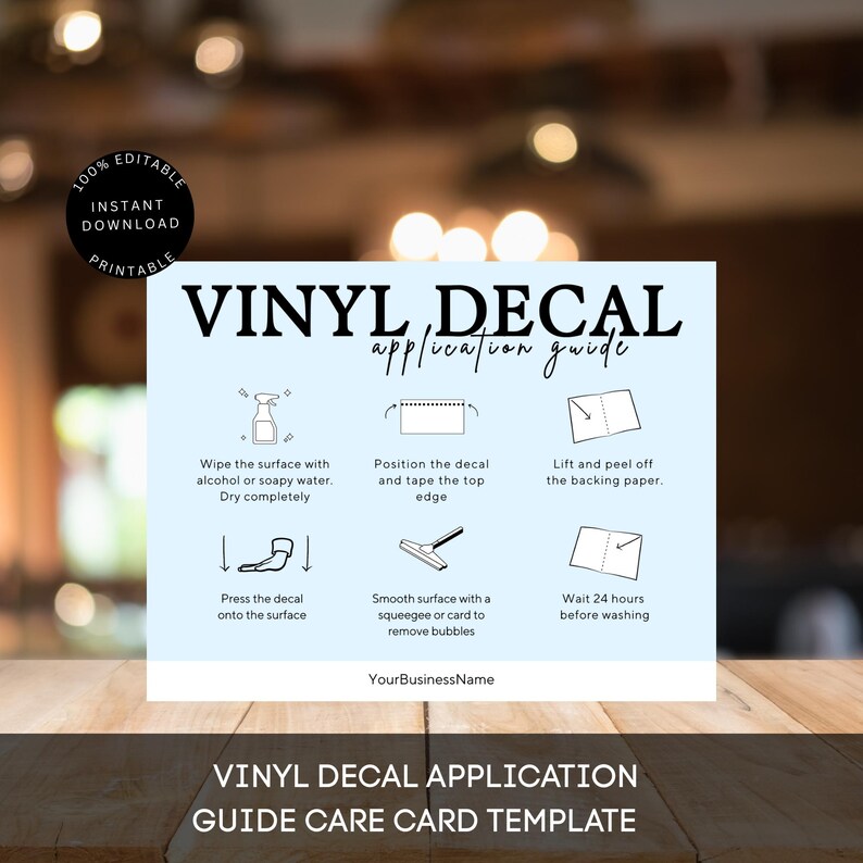 How to Apply DIY Vinyl Decal Application Guide Canva Template | Vinyl ...
