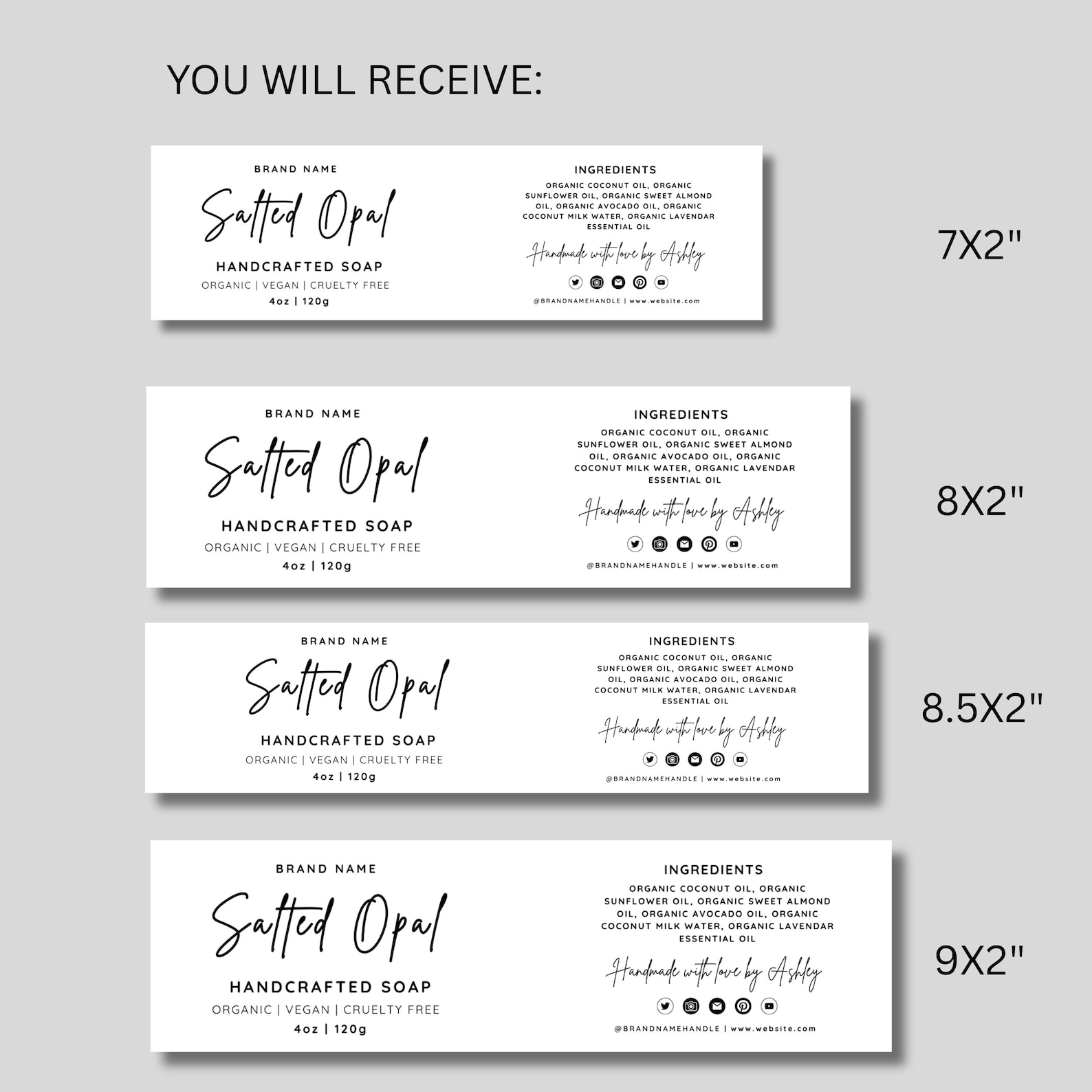 Soap Belly Band Template, Printable Soap Label Wrap, Handmade Soap ...