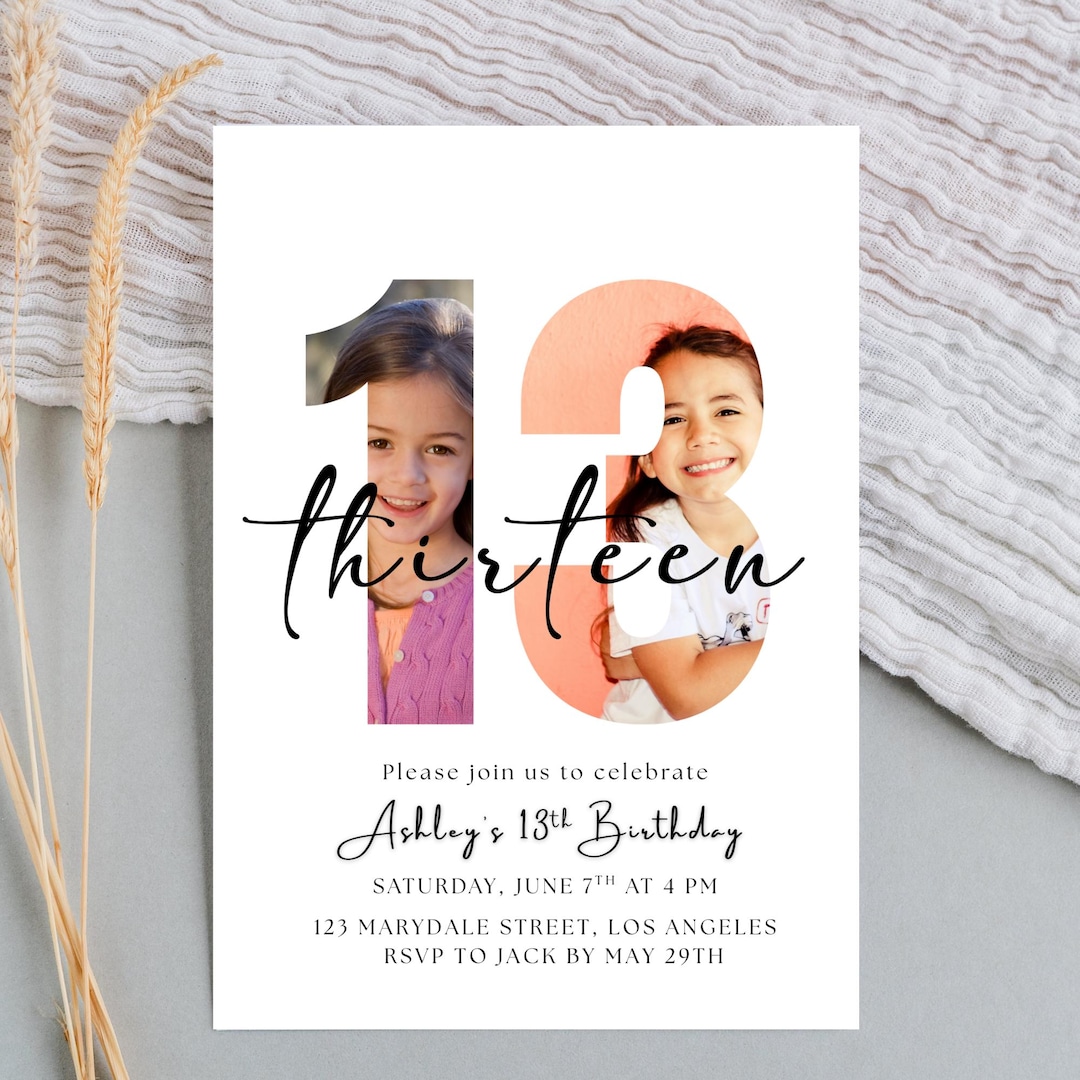 13th Birthday Invitation Template Teen Birthday Party Invite Canva ...