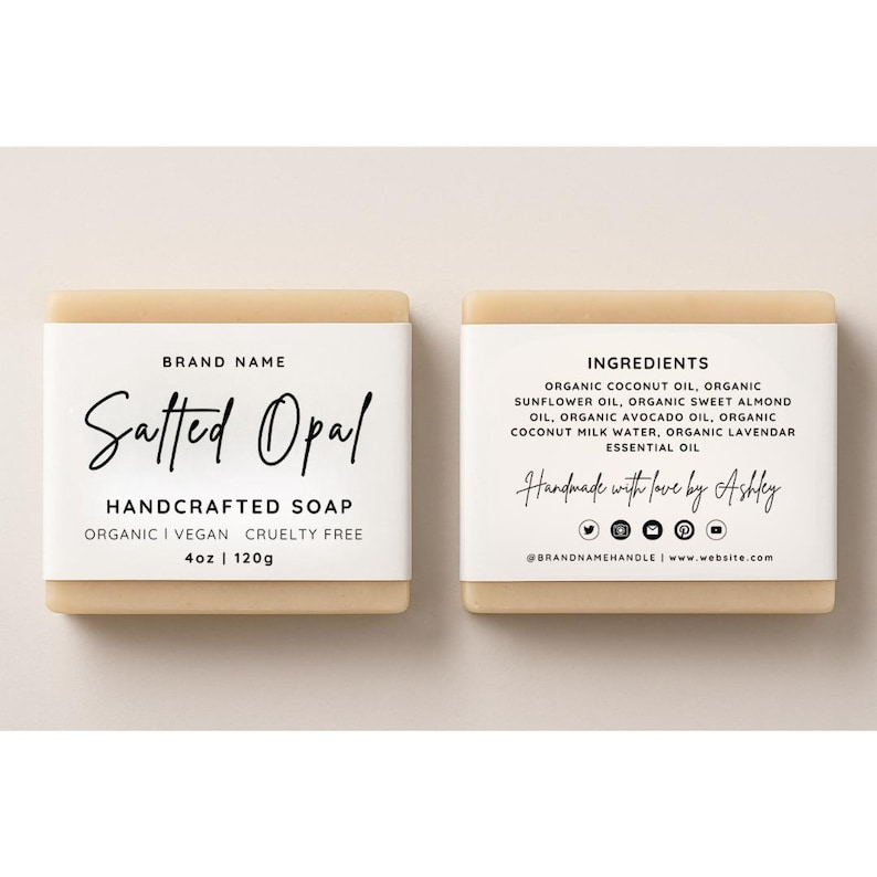 Editable Soap Label Template | Printable Soap Belly Band Wrap ...