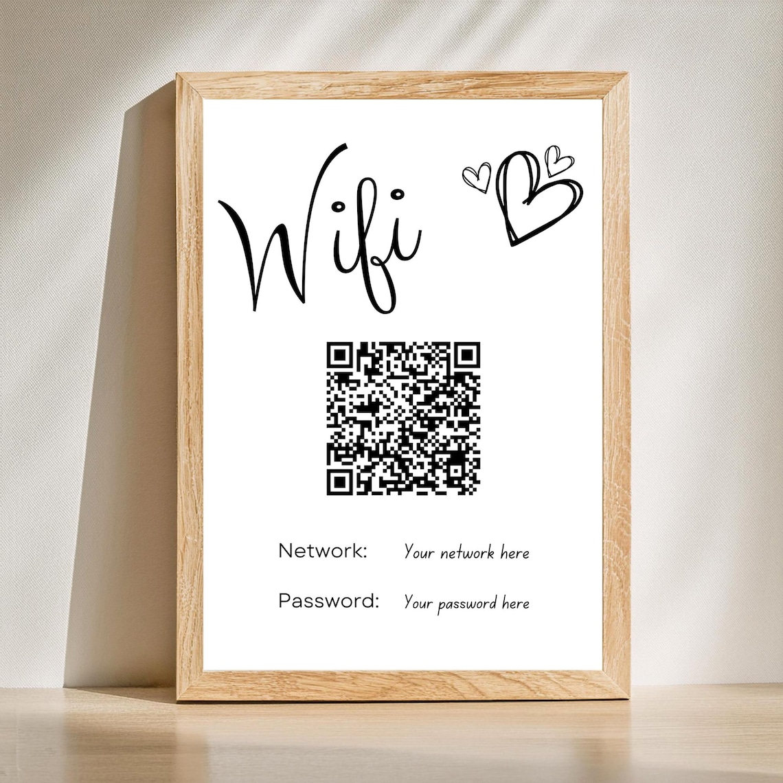 Personalized QR Code Wifi Sign, Custom Business Wifi Sign, QR Code Wifi ...