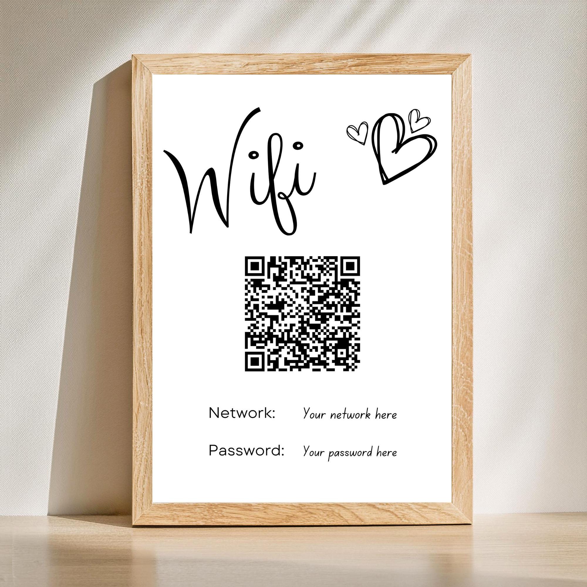 Personalized QR Code Wifi Sign, Custom Business Wifi Sign, QR Code Wifi ...
