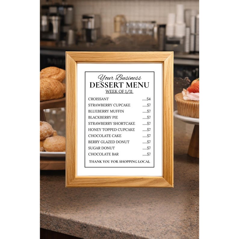 Bakery Price List Template | Minimalist Pastry Menu Price List Instant ...