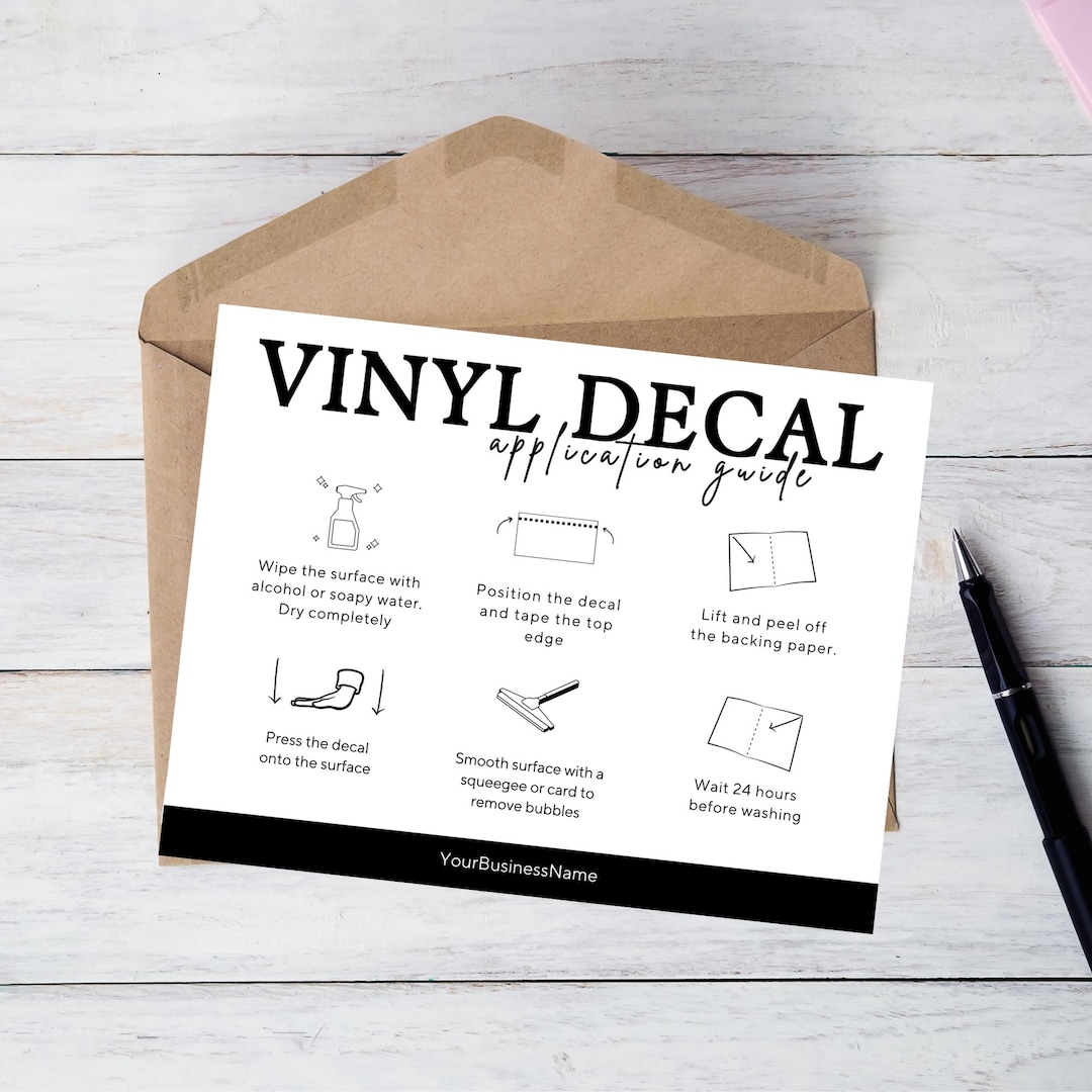 How to Apply DIY Vinyl Decal Application Guide Canva Template | Vinyl ...