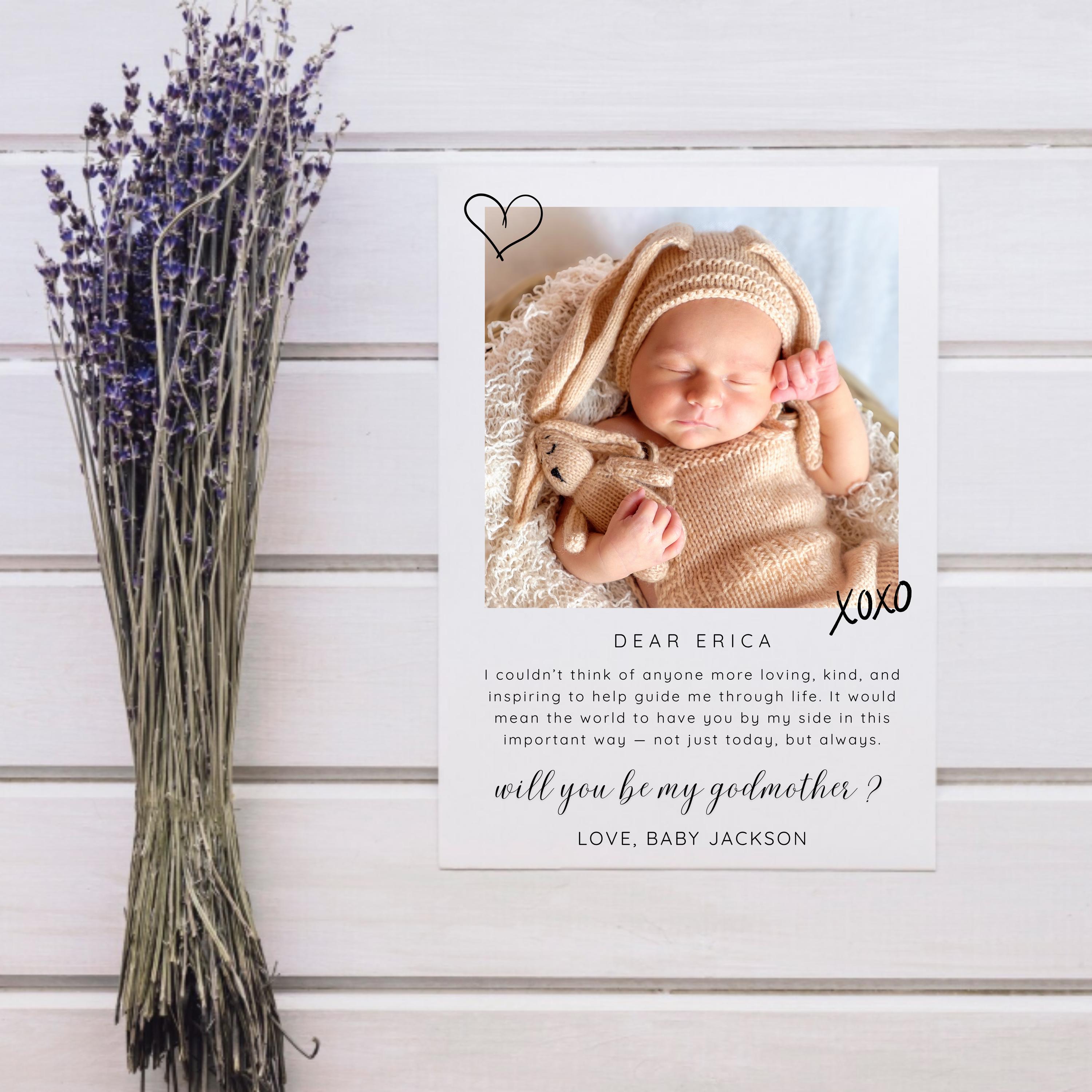 Printable Godparent Proposal Canva Template | Editable Proposal Card ...