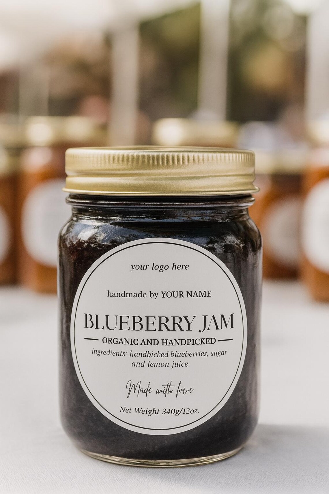 Canva Blueberry Jam Label Template for Handmade Cottage Food Businesses ...
