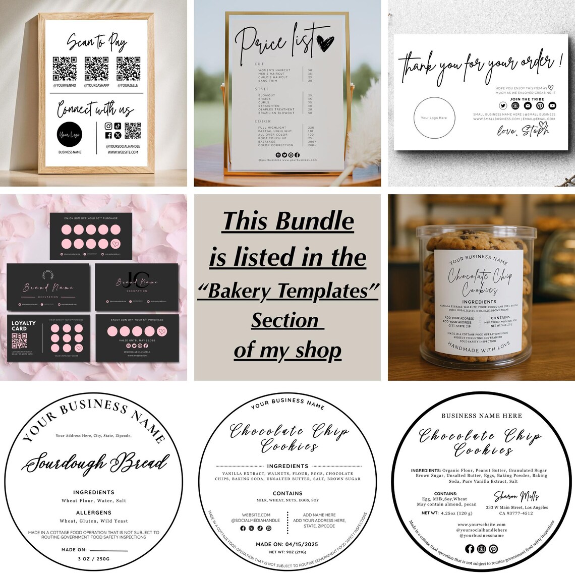 Editable Cottage Food Law Label Canva Template | Custom Sticker for ...