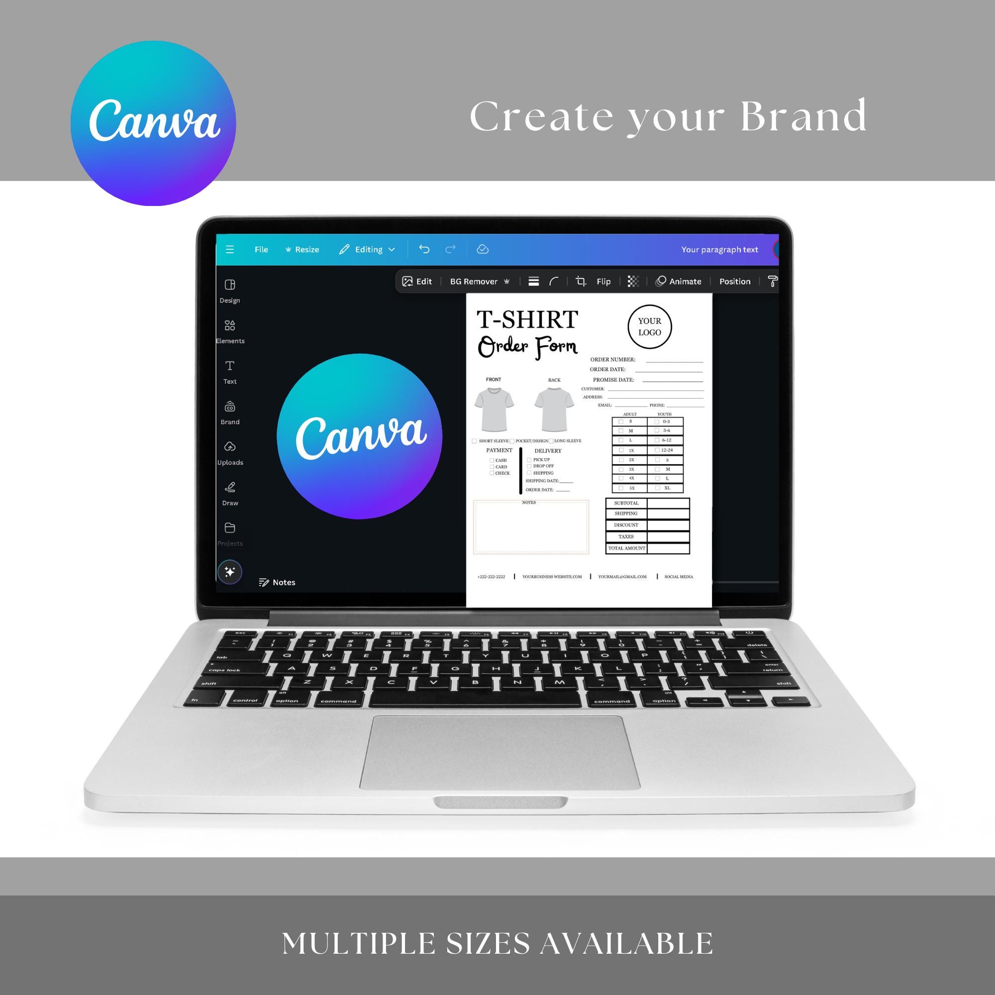 Tshirt Order Forms Template Google Docs Editable, Printable Tshirt ...