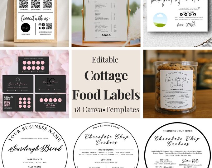 Cottage Law Cookie Label, Cottage Baking Label, Printable Food Label ...
