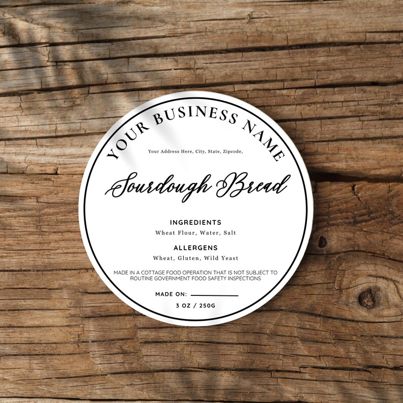 4 Cottage Food Labels Canva Templates | Custom Stickers for Small ...