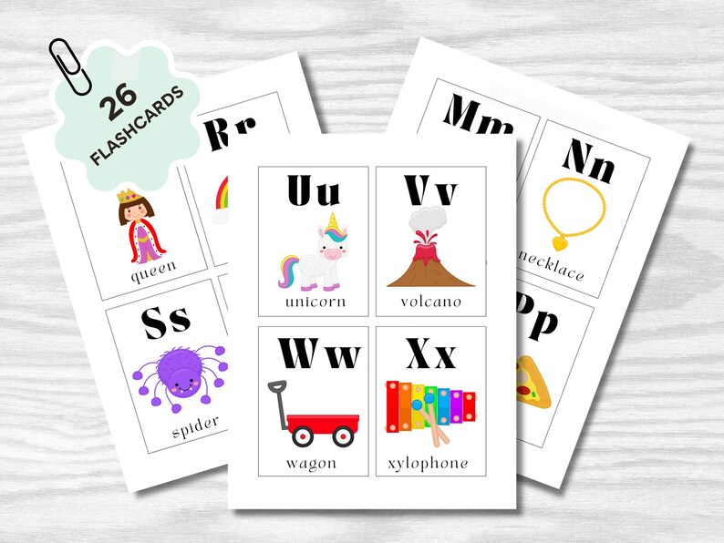 Printable Alphabet Flashcards, ABC Flashcards, Nursery Toddler ...