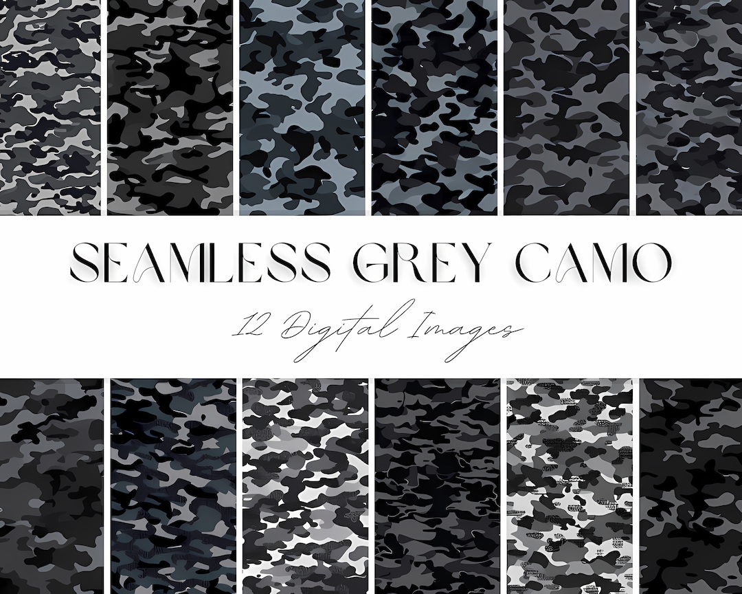 Seamless Grey Black Camo Texture Digital Printable Paper, Kids Military ...