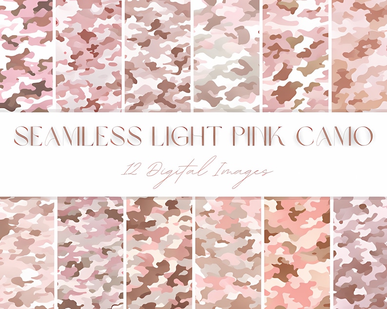 Seamless Light Pink Rose Gold Camo Texture Digital Printable Design ...