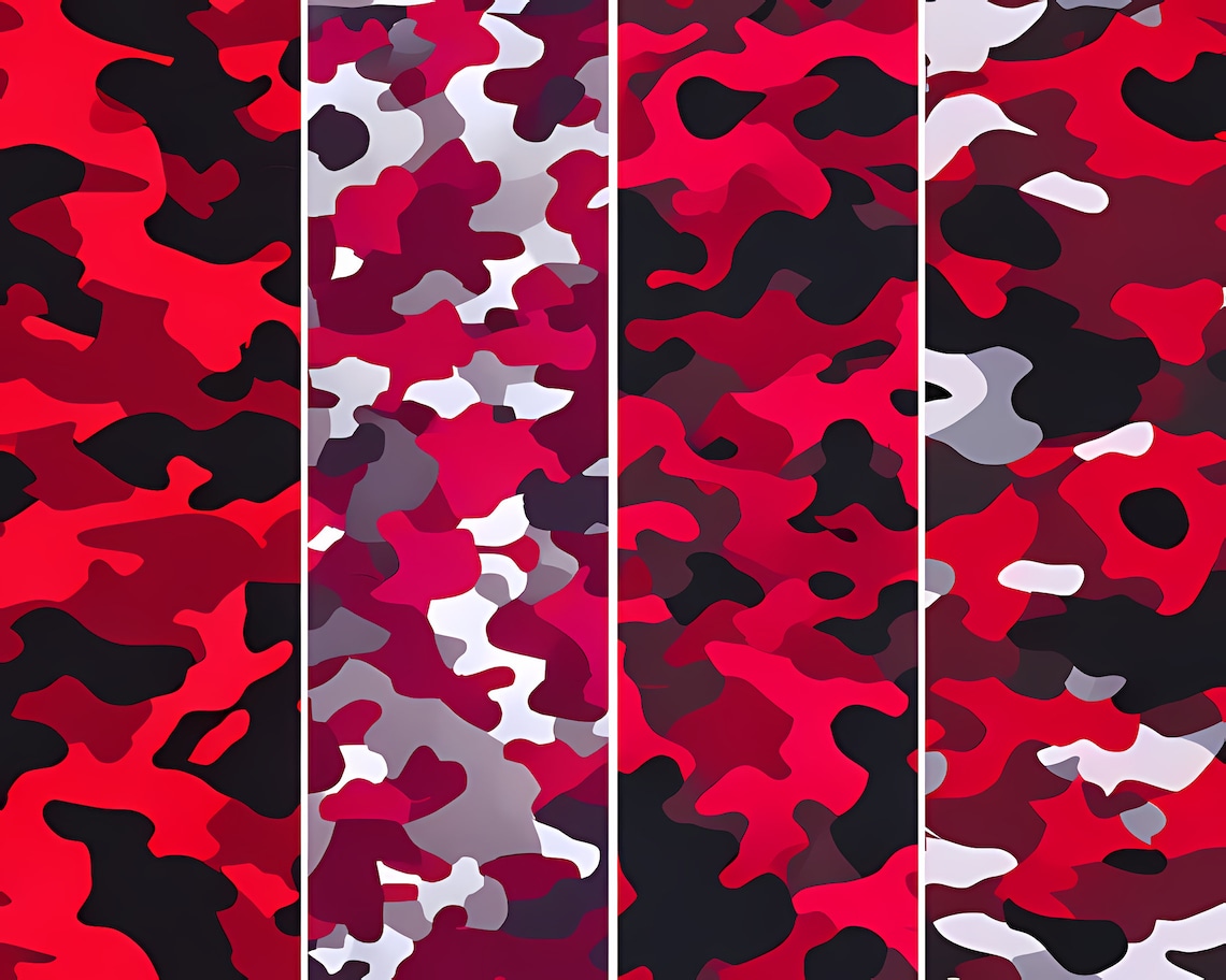Seamless Red Camo Texture Digital Printable Image, Kids Military ...