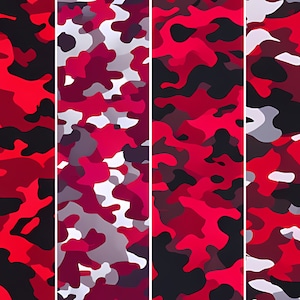 Seamless Red Camo Texture Digital Printable Image, Kids Military ...