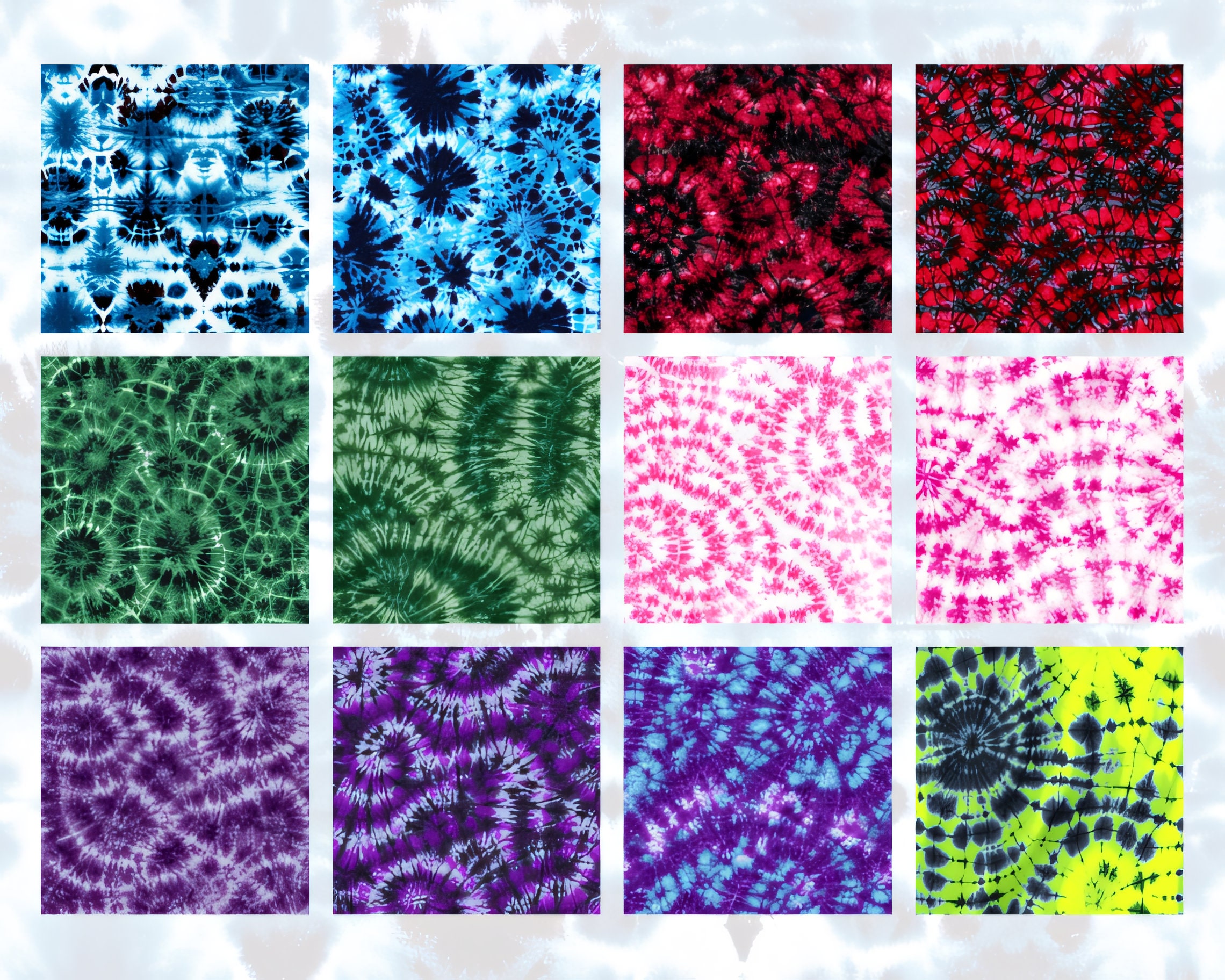 Seamless Colorful Tie Dye Texture Digital Printable Paper, Retro ...