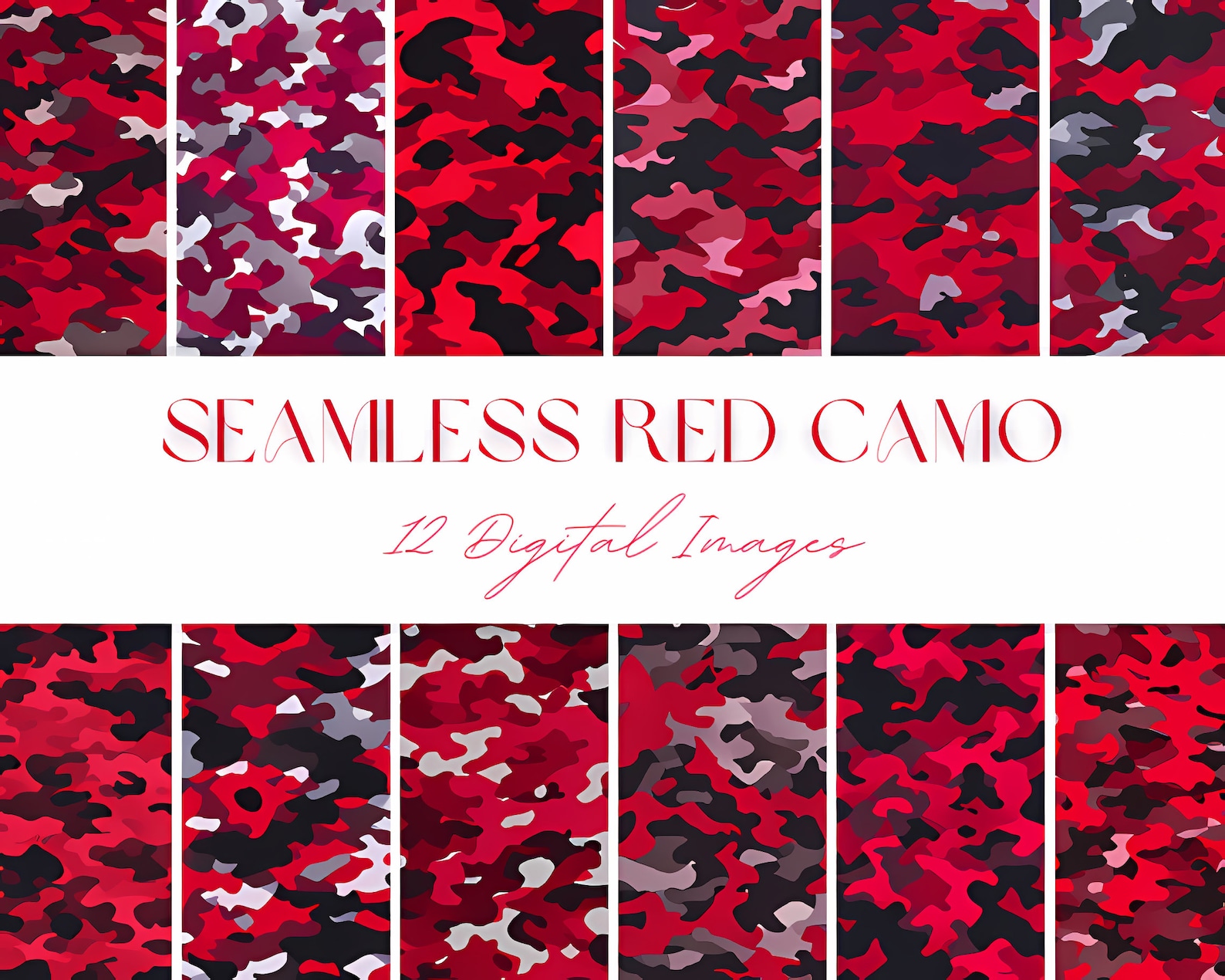 Seamless Red Camo Texture Digital Printable Image, Kids Military ...