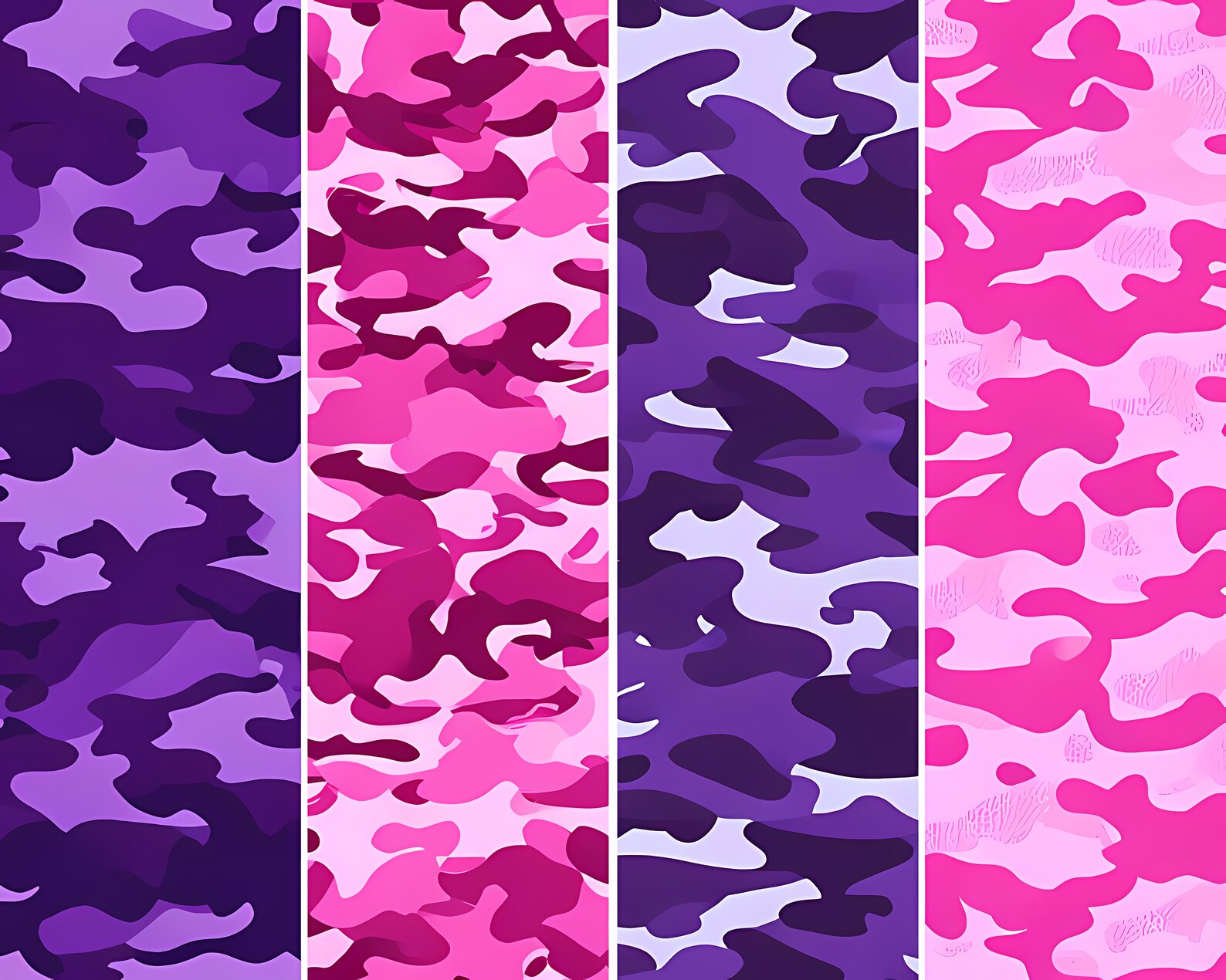 Seamless Pink & Purple Camo Texture Digital Printable, Kids Military ...
