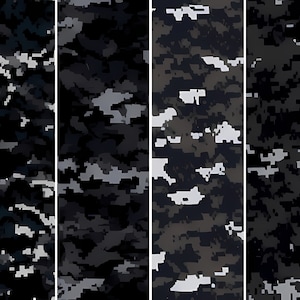 Seamless Grey Black Digital Camo Texture Printable Paper, Kids Military ...