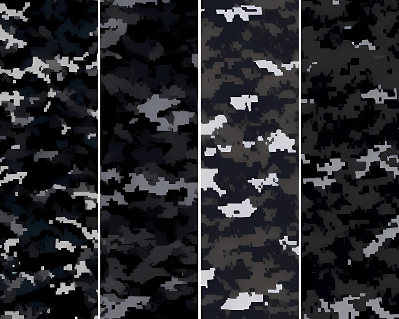 Seamless Grey Black Digital Camo Texture Printable Paper, Kids Military ...